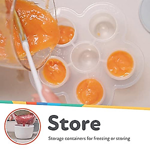 Nuby Mighty Blender with Cookbook - 22-Piece Baby Food Maker Set for Different Baby Weaning Stages - Cool Gray Design