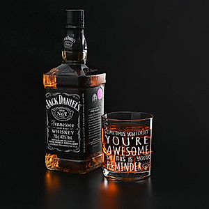 DAZLUTE Thank You Gifts for Men, Sometimes You Forget You're Awesome Whiskey Glass, Appreciation Gift Inspirational Gift Encouragement Gift for Men Coworker Friend Employee, 10oz Thank You Rock Glass