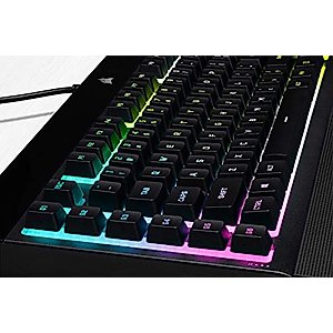 Corsair K55 RGB PRO XT - Dynamic Per-Key RGB Backlighting - Six Macro Keys with Elgato Stream Deck Software Integration-IP42 Dust and Spill-Resistant-Detachable Palm Rest-Media and Volume Keys-Black