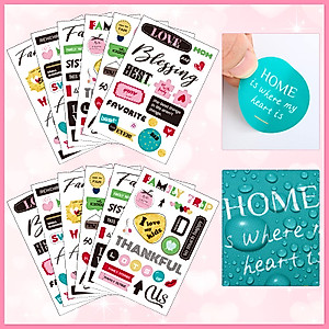 30 Sheet Family Friend Theme Scrapbooking Sticker Decals 500 Pieces Waterproof Vinyl Happy Family Friend Memories Sticker Decor for Family Album Scrapbooking Embellishment Art Project (Family Theme)