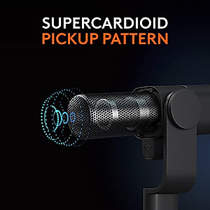 Logitech for Creators Blue Sona Active Dynamic XLR Broadcast Microphone for Streaming and Content Creation, ClearAmp Preamp, Dual-Diaphragm Capsule, Internal Shockmount - Graphite