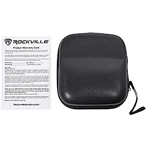 Rockville PRO-M50 Studio Headphones w/ Detachable Coil Cable, Case+Extra Ear Pad, Silver, mediam