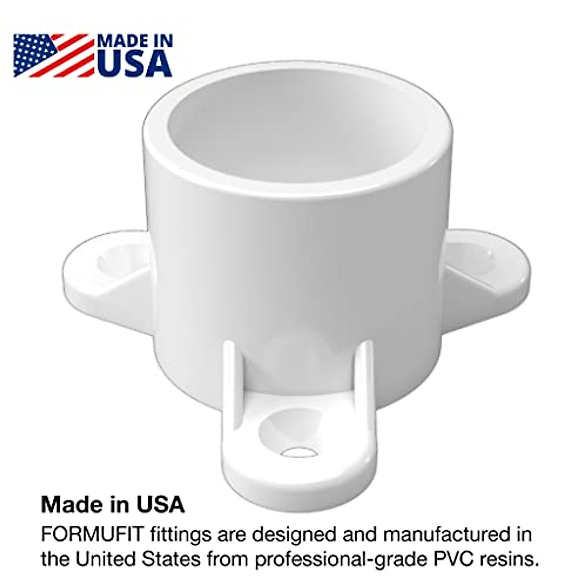 FORMUFIT F034ECT-WH-10 3/4" Furniture Grade Table Screw Cap in White, 1.05" ID, PVC (Pack of 10)