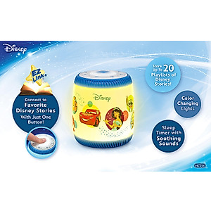 eKids Disney Bluetooth Storyteller with EZ Link, Night Light, Sleep Sounds, and Bedtime Stories for Kids, Designed for Fans of Disney Toys