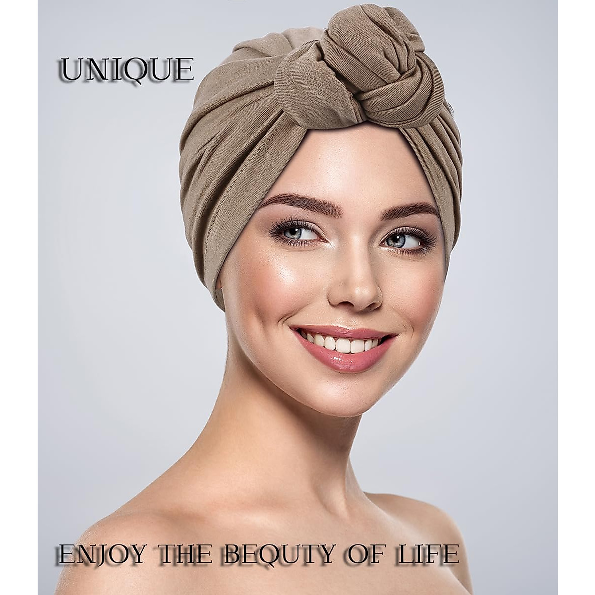 Women Turban,Beanie Hats,Indian Hats Head Wraps,African Turban Knot Pre-Tied Bonnet Beanie Cap for Women