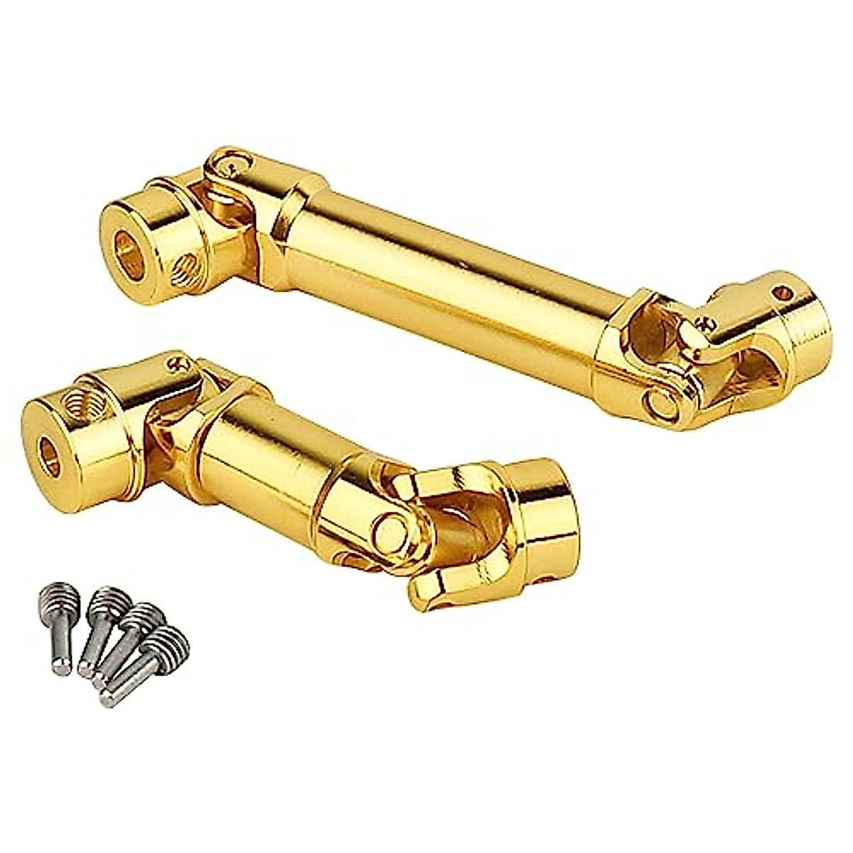 RZXYLRC Stainless Steel Drive Shaft Gold Front Rear Center Shaft for TRX4M 1/18 RC Crawler Defender Upgrade, 2PCS