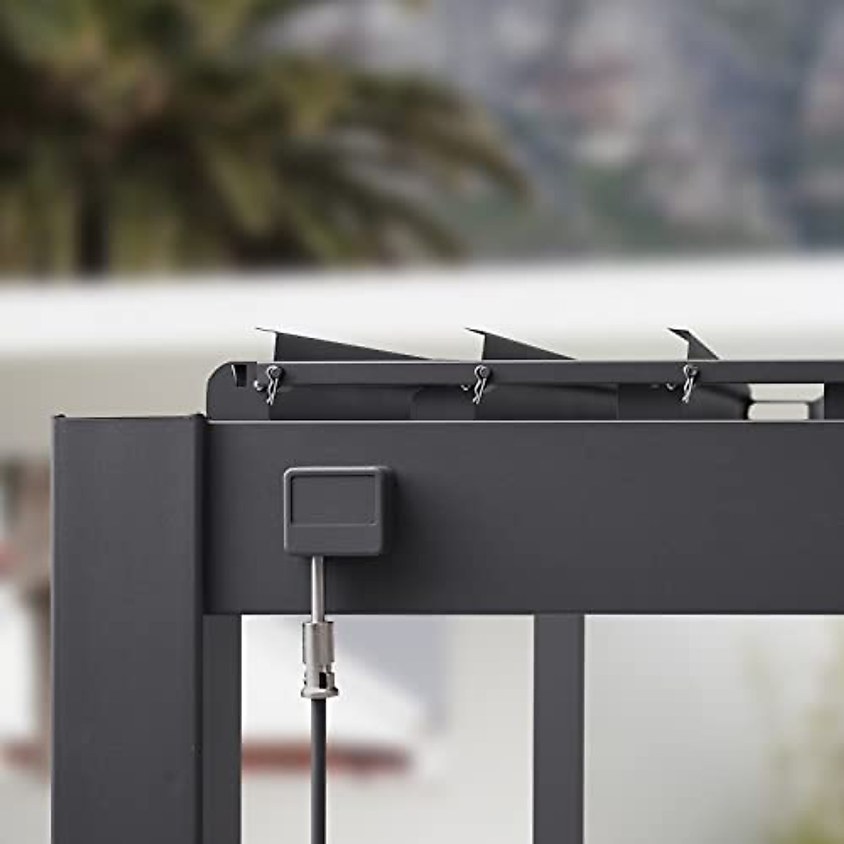 SORARA Louvered Pergola Mirador 10' × 20' Aluminum Gazebo with Adjustable Roof for Outdoor Deck Garden Patio (Charcoal Black)