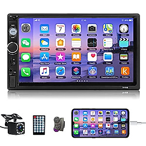 Double Din Car Stereo 7” Touch Screen Car Radio with Bluetooth Backup Camera FM Radio Receiver USB AUX Auto radio TF Card Input Audio Video MP5 MP4 MP3 Player Car Multimedia Player Support Mirror Link