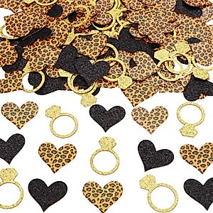Balterever Leopard Bachelorette Party Decors Cheetah Bachelorette Confetti Leopard Table Confetti Jungle Cheetah Bachelorette Party Supplies for Wild Bachelorette Bridal Shower Engagement Party Decors