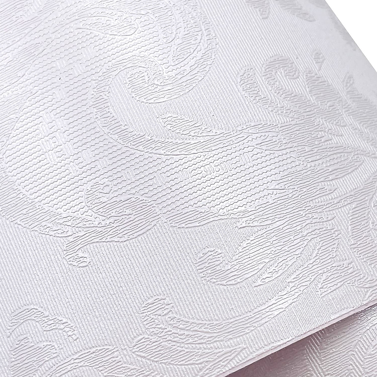 SimpleLife4U Peel & Stick Shelf Liner Waterproof Drawer Paper 17.7 Inch by 9.8 Feet, White Damask