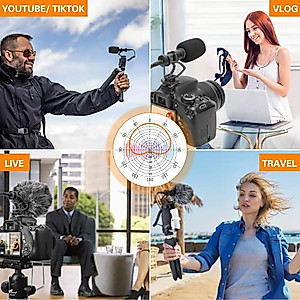 Camera Microphone,Comica CVM-VM10II Professional Video Microphone with Shock Mount, Deadcat,Compact Shotgun Mic Compatible with iPhone,DSLR Camera,Android Smartphones- Perfect for TikTok YouTube Vlog