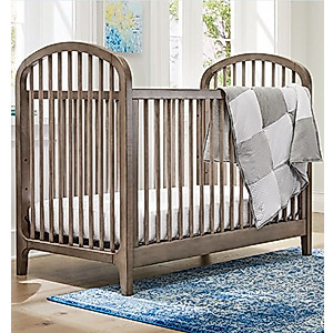 Contours Elston 3-in-1 Convertible Standard Baby Crib, Converts from Baby Crib to Toddler Bed and Daybed, Fits Standard Full-Size Crib Mattress, Easy to Assemble - Antique Gray-Brown