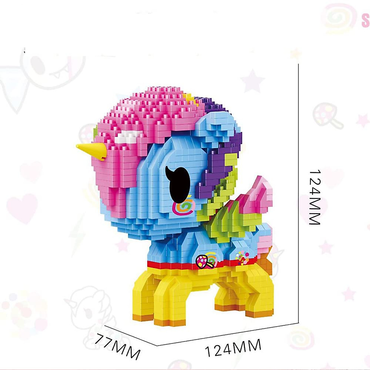 Uvini Micro Blocks Adult Building Blocks Unicorn Toy Set, Unicorn Model to Build, Best Gift for Girls, Adult Gift 897pcs