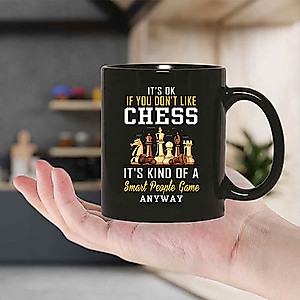 Fun Chess Player Smart People Game Sarcasm Saying Gift for Boyfriend 11oz 15oz Black Coffee Mug