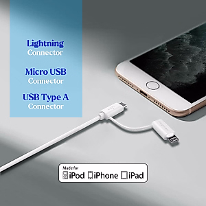 Sweda ChargerLeash Charging Cable with Alarm – 48-Inch Long Durable Cable for iPad, iPhone, Android, and Tablets – Anti-Theft Charging Solution for Home and Travel