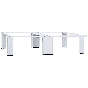 CHARMMA Double Washing Machine Pedestal Base Stand Stacking Kit,Dryers, Refrigerators, Furniture Base Stand,Mini Fridge Raiser Easily Move，White