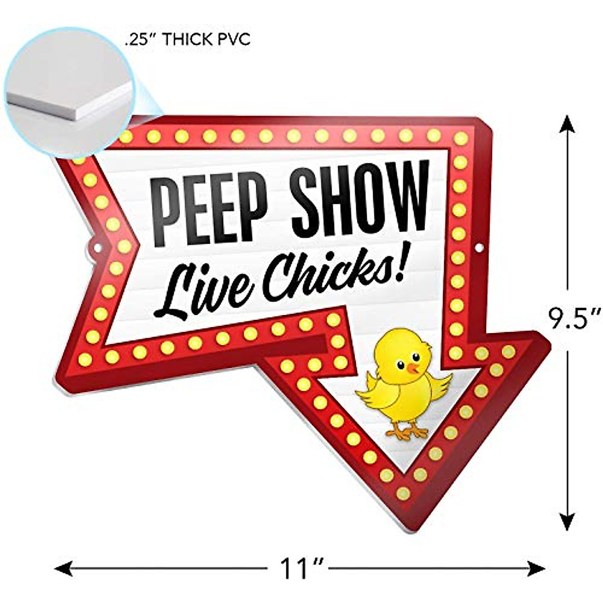Bigtime Signs Peep Show Live Chicken Decor PVC 11"x9.5''- Chicken Coop Accessories - Chicken Gifts for Chicken Lovers, Chicken Brooder | Funny Chicken Decor for chicken feeder and chicken nesting box