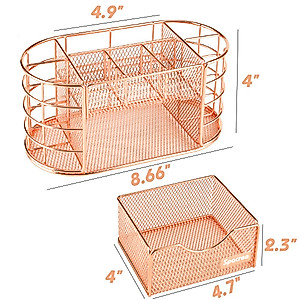 Spacrea Desk Organizers and Accessories, Office Organizer Pencil Holder for Desk, Desk Office Supplies Organizer (Rose Gold)