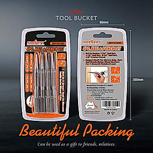 HORUSDY 4-Piece Nail Setter Punch and Center Punch Set