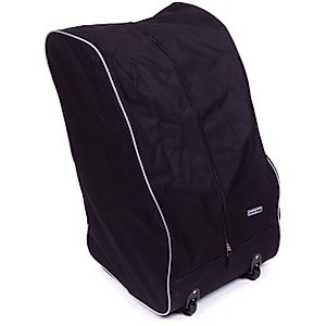 Jeep Child Car Seat Travel Bag with Wheels and Backpack Straps, Convenient Car Seat Cover for Airport Travel, Infant Carrier and Baby Carrier Travel Bag, Infant and Baby Gate Check Bag, Black