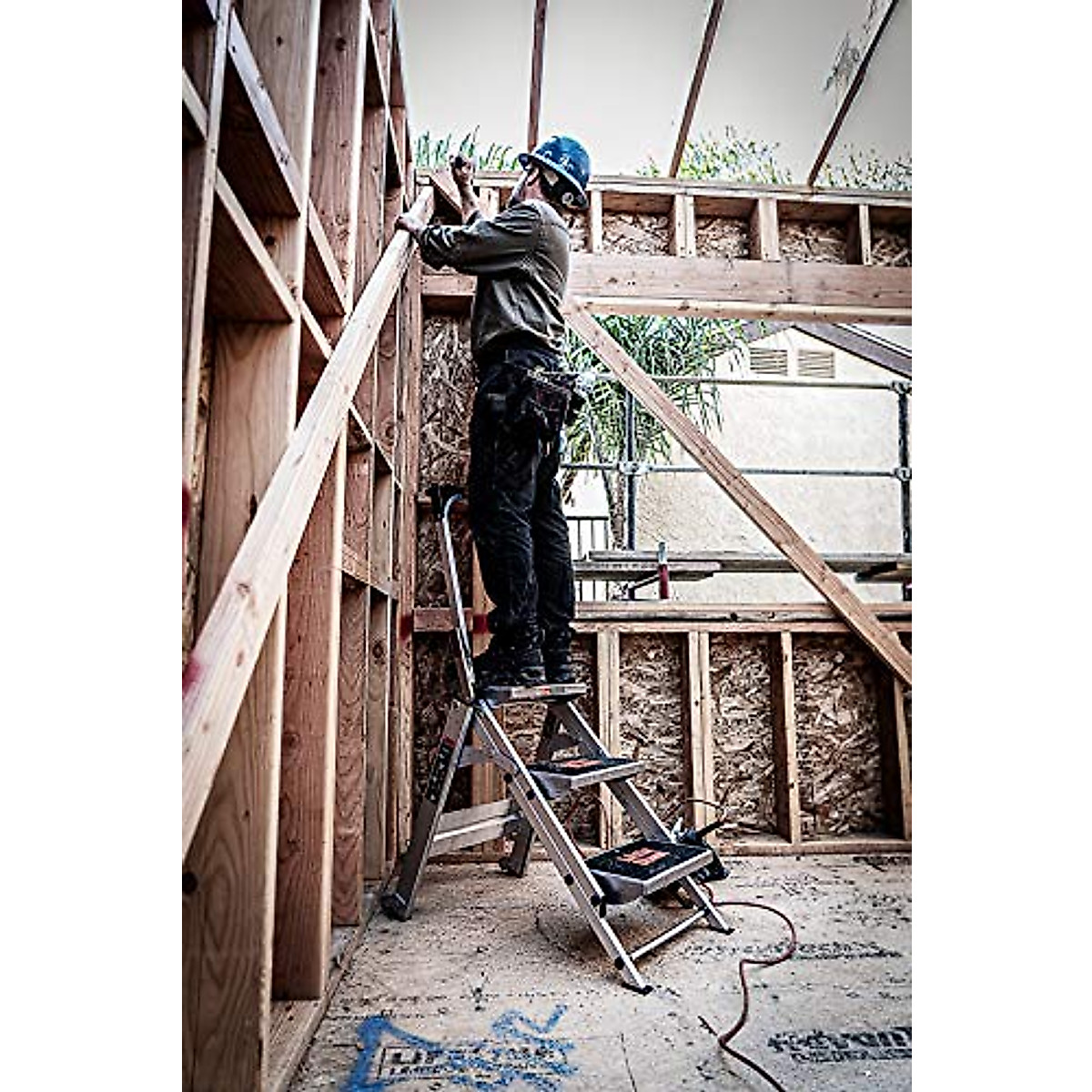 Little Giant Ladders, Safety Step, 3-Step, 3 Foot, Step Stool, Aluminum, Type 1A, 300 lbs Weight Rating, (10310BA)