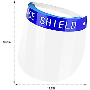 Homasen Safety Face Shield 2 Pack, All-Round Protection Cap with Clear Wide Visor Spitting Anti-Fog Lens, Lightweight Transparent Shield with Adjustable Elastic Band colors may vary (SPGMASK-2)