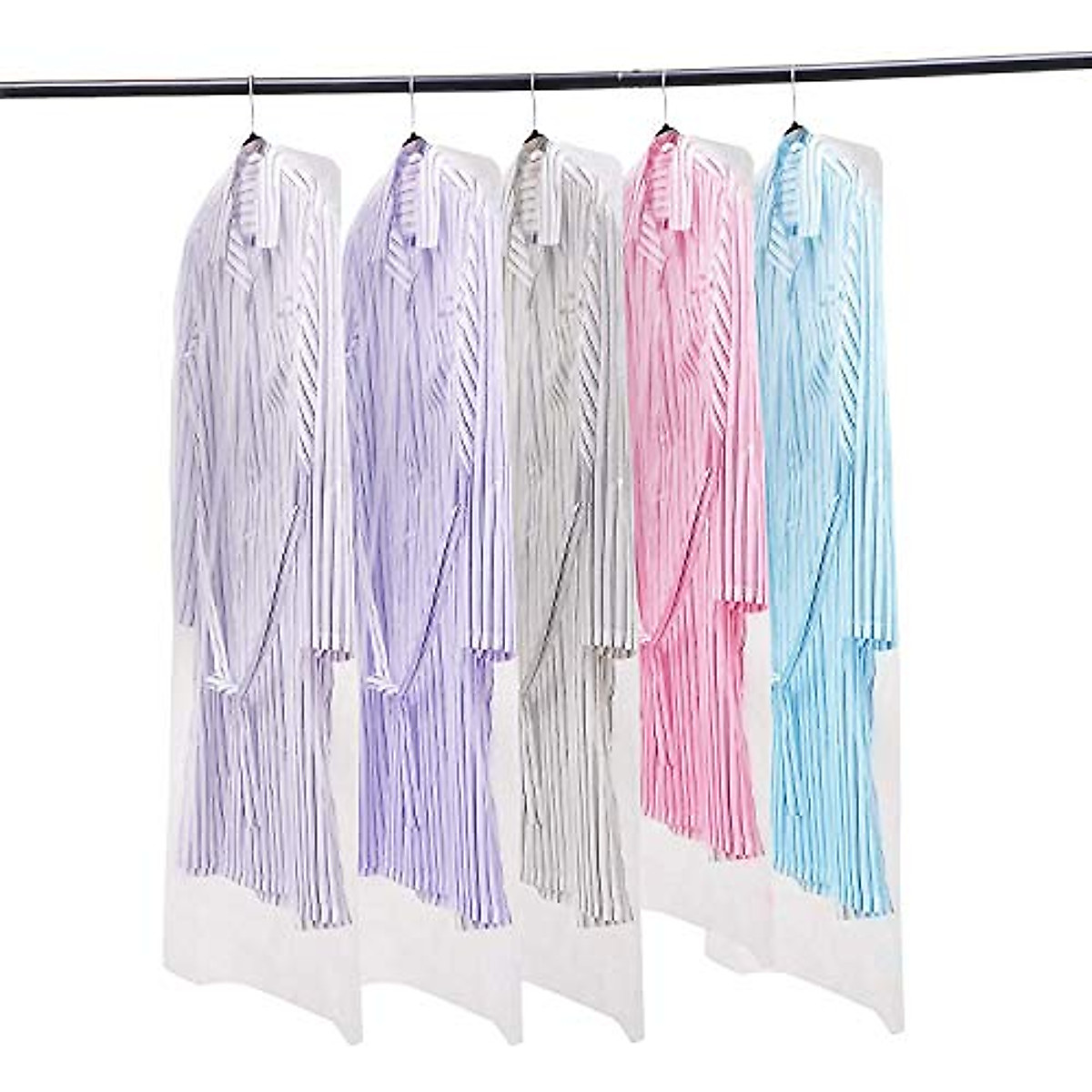 Voilamart 100 Pack Garment Bags, 47 Inch Dry Cleaning Laundrette Bag, Transparent Plastic Garment Bags, Dustproof Polythene Garment Clothes Cover for Dry Cleaner, Home Storage Closet, Travel