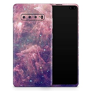 DesignSkinz Vibrant Sparkly Pink Nebula Protective Vinyl Decal Wrap Skin Cover Compatible with The Samsung Galaxy S20 (Screen Trim & Back Glass Skin)