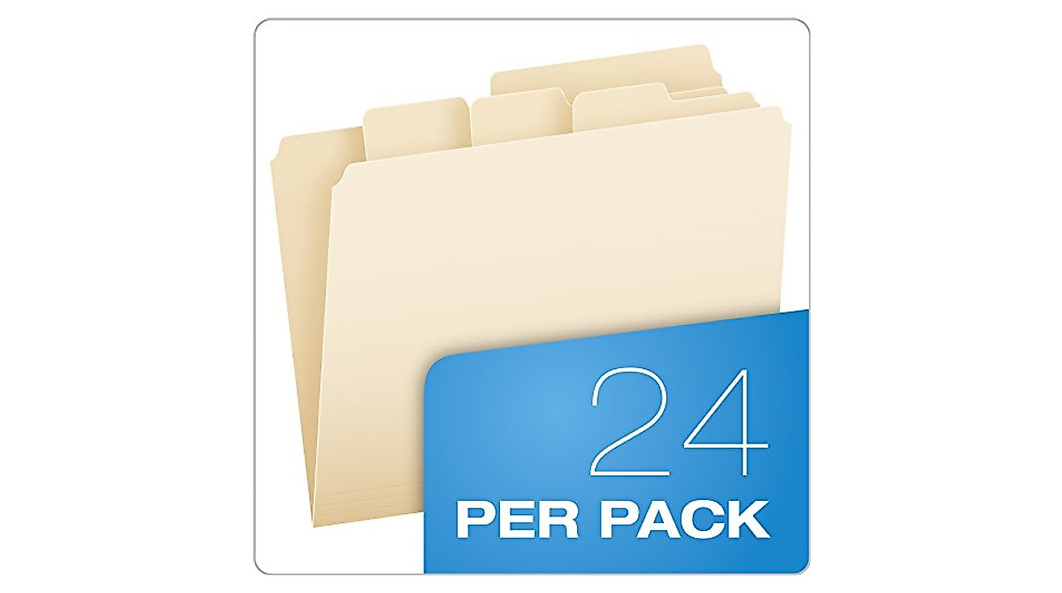 Pendaflex Divide It Up Letter Size File Folders - 24 Pack