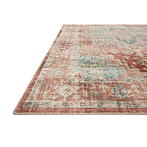 Loloi II Heidi Collection HEI-01 Terracotta/Aqua 6'-0" x 9'-0" Area Rug