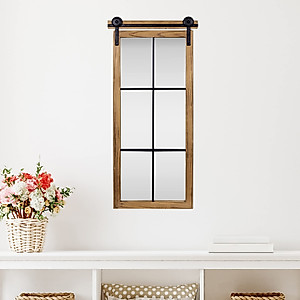 Stratton Home Decor S43936 Mirror, 15.00 X 1.00 X 36.00, Natural Wood