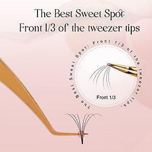 ALLOVE Lash Extension Tweezers for Eyelash Extensions Diamond Grip Volume Eyelash Extension Tweezers for Volume Lash Extensions-45 Degree Tweezers