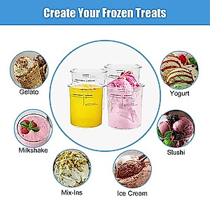 Ninja Creami Pints and Lids 4 Pack, Ninja Creami Deluxe NC501 NC500 Series Ice Cream Makers Containers, Reusable Creami Pint Containers with Leak Proof Lids, BPA-Free & Dishwasher Safe