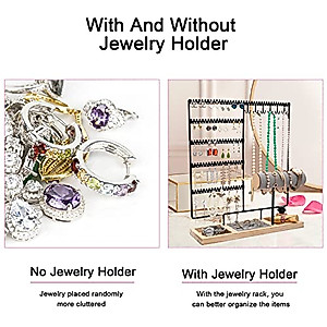 Jewelry Organizer Stand, Earring Holder Organizer with 108 Holes, Jewelry Stand with Bracelet Holder, Jewelry Holder that Can Store Necklaces Rings Earrings Watches Bracelets, Suitable Gifts for Women