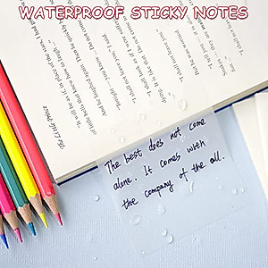 Transparent Sticky Notes - 3x3 inch Clear Sticky Notes Waterproof Self-Adhesive Translucent Sticky Note Pads for Books Annotation, See Through Sticky Notes for School & Office (200 Sheets)