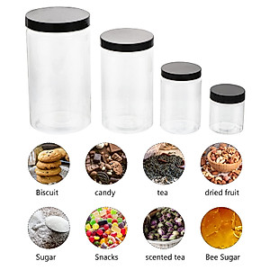 8pcs Plastic Storage Tank Nut Container Storage Sealed Can Food Jar Cookie Jar Coffee Bean Jar Transparent Sealed Bottles Storage Can Dried Fruit Jar Tea Jar