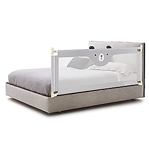 HONEY JOY Bed Rail for Toddlers, 77-in Extra Long, Portable Safety Bed Guardrail w/Double Safety Child Lock, Foldable Baby Bed Rail Guard, Fit King & Queen Full Twin Size Bed Mattress (77 INCH, Gray)