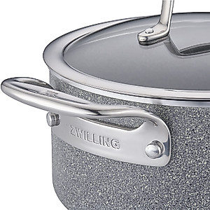 ZWILLING Vitale 6-qt Nonstick Dutch Oven with Lid, Aluminum, Scratch Resistant, Made in Italy, Gray