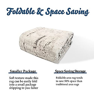 Art&Tuft Washable Rug, Anti-Slip Backing Abstract Area Rug 5x7, Stain Resistant Rugs for Living Room, Foldable Machine Washable Area Rug (TPR22-Green/Grey, 5'x7')