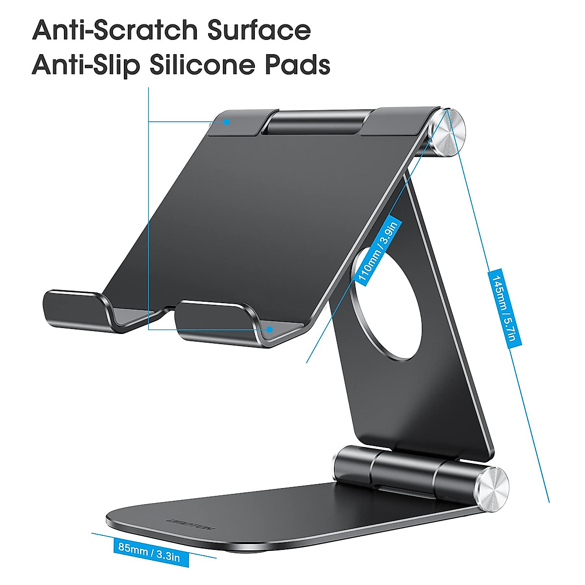 OMOTON Fully Foldable Tablet Stand, Black