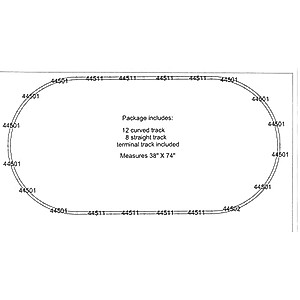 HO Scale Bachmann Nickel Silver EZ Track 38 X 74 Oval for Model Railroad Trains