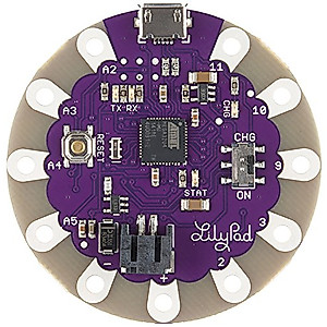 AMX3d Lilypad Development Main Board - The Silver Dollar Sized Arduino Compatible Designed for e-Textile and Wearable Projects– Power by Battery or USB Connector Cable.