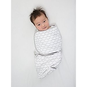 Amazing Baby Swaddle Blanket with Adjustable Wrap, Set of 3, Zebra, Confetti and Lattice, Sterling, Small