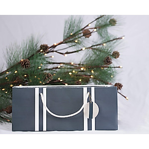 Simply Charmed Wine Bags Navy Nautical Themed Purse Style Paper Bag with Rope Handles Set of 6