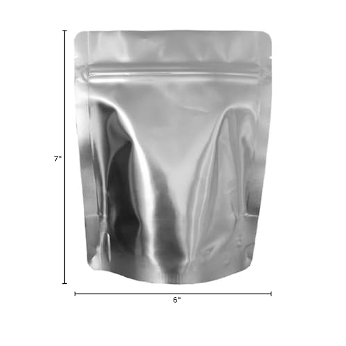 PackFreshUSA: Pint (6" x 7.5" x 3") AirTight Seal-Top Stand-Up Mylar Pouch Bags Long-Term Food Storage - Premium Century 7 Mil Thick (Per Side) - Resealable - Heat Sealable - Food Grade - Pack of 50