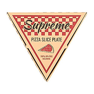 Supreme Housewares Pizza Slice Shaped Plates Set of 6, 9 Inch Melamine Pizza Plates