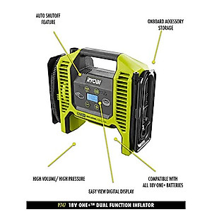 RYOBI P747-P163 18-Volt ONE+ Dual Function Inflator/Deflator with 2.0 Ah Battery and Charger
