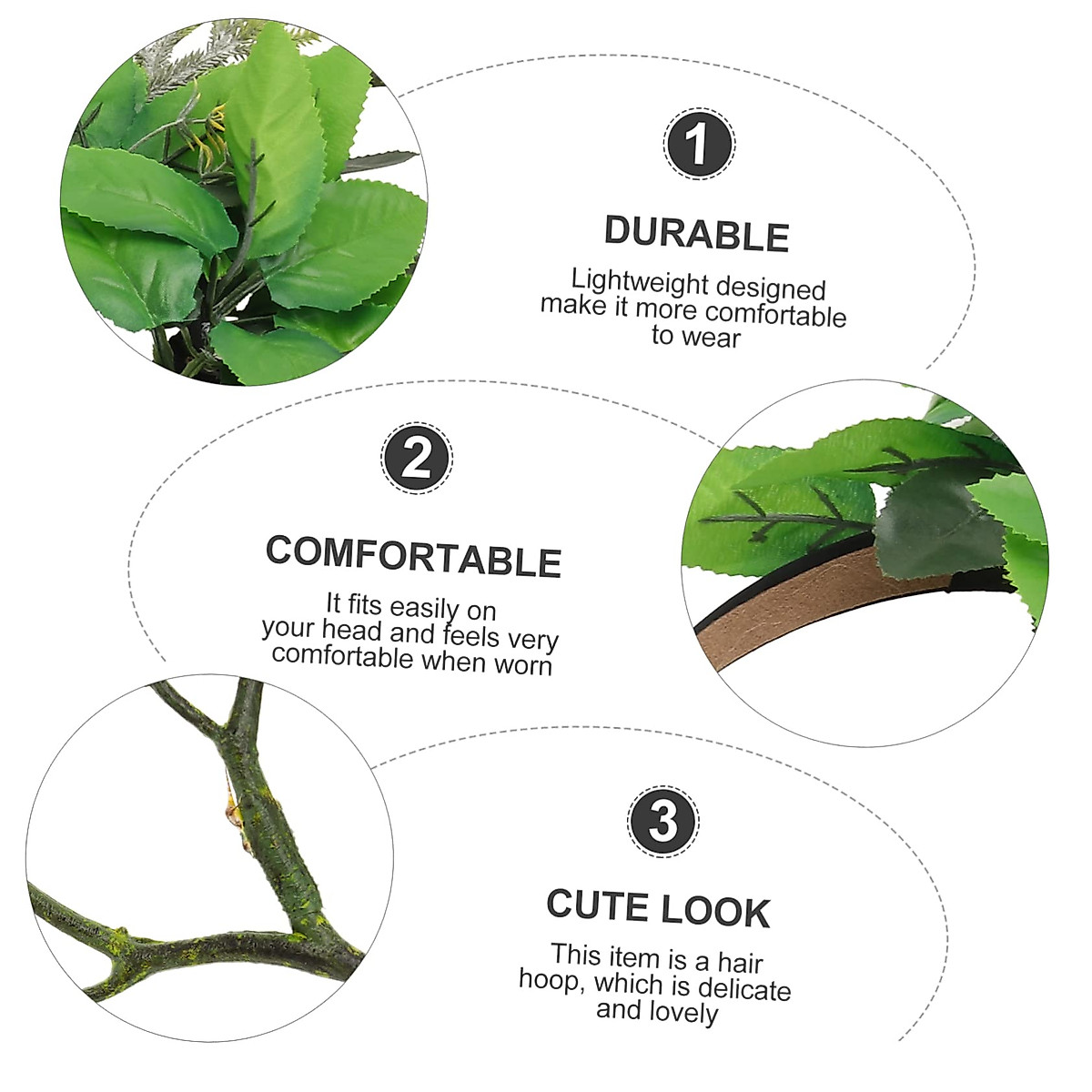 FRCOLOR Green Branch Crown Woodland Headband Halloween Goth Antler Headpiece Floral Fairy Hairband for Women Girls Branch Leaves Hair Accessories