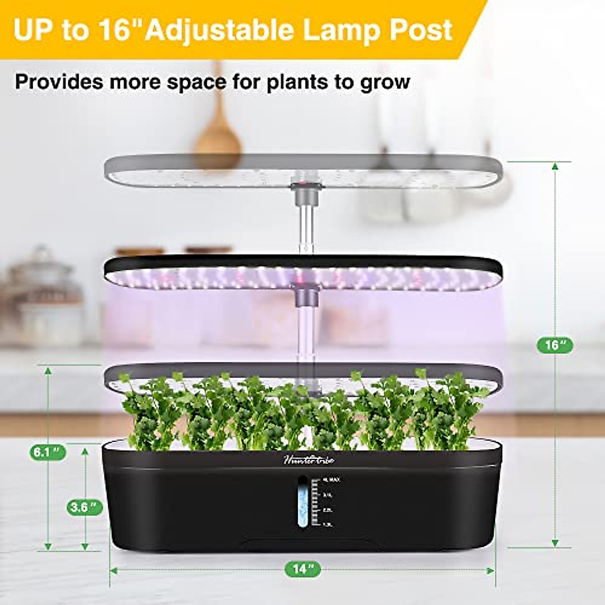 Hydroponics Growing System 12 Pods Indoor Herb Garden Kit with Led Grow Light Automatic Timer Smart Germination Kit Garden Planter 4L Large Leakproof Water Tank