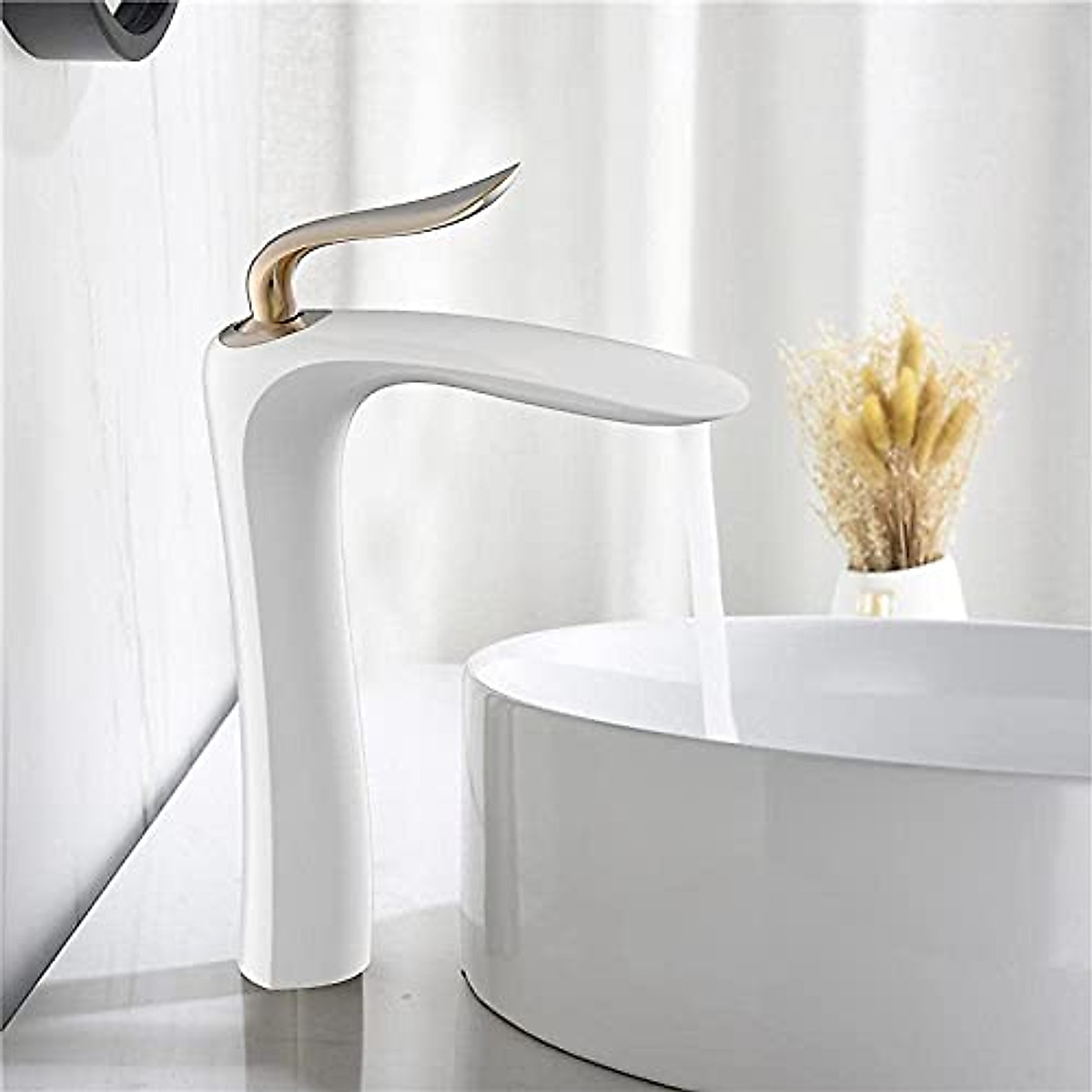 ZHANGYUEFEIFZ Bathroom Sink Faucet Sink Faucet Bathroom Basin Brass Faucet Sink Faucet hot and Cold Single Handle countertop Installation Toilet Crane Faucet (Color : Black Chrome S)